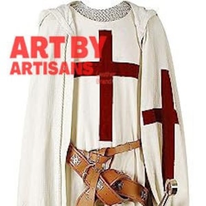 Medieval Knight Cloak Templar Surcoat Hooded Cap Crusader Cloak/tunic ...