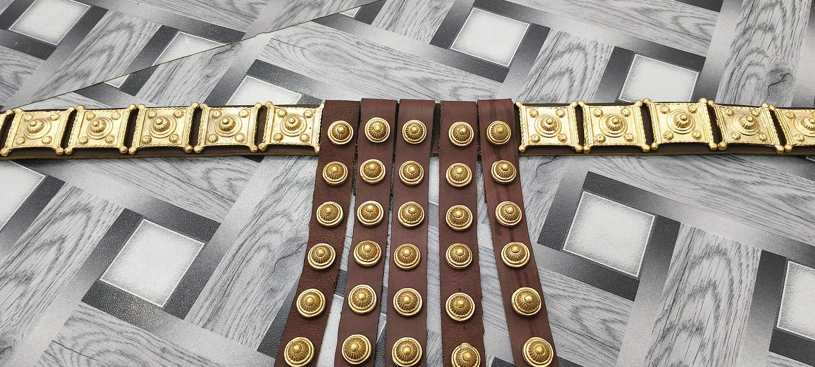 Roman Leather Apron Belt: Brass Cingulum Balteus, Fantasy Costume - Etsy
