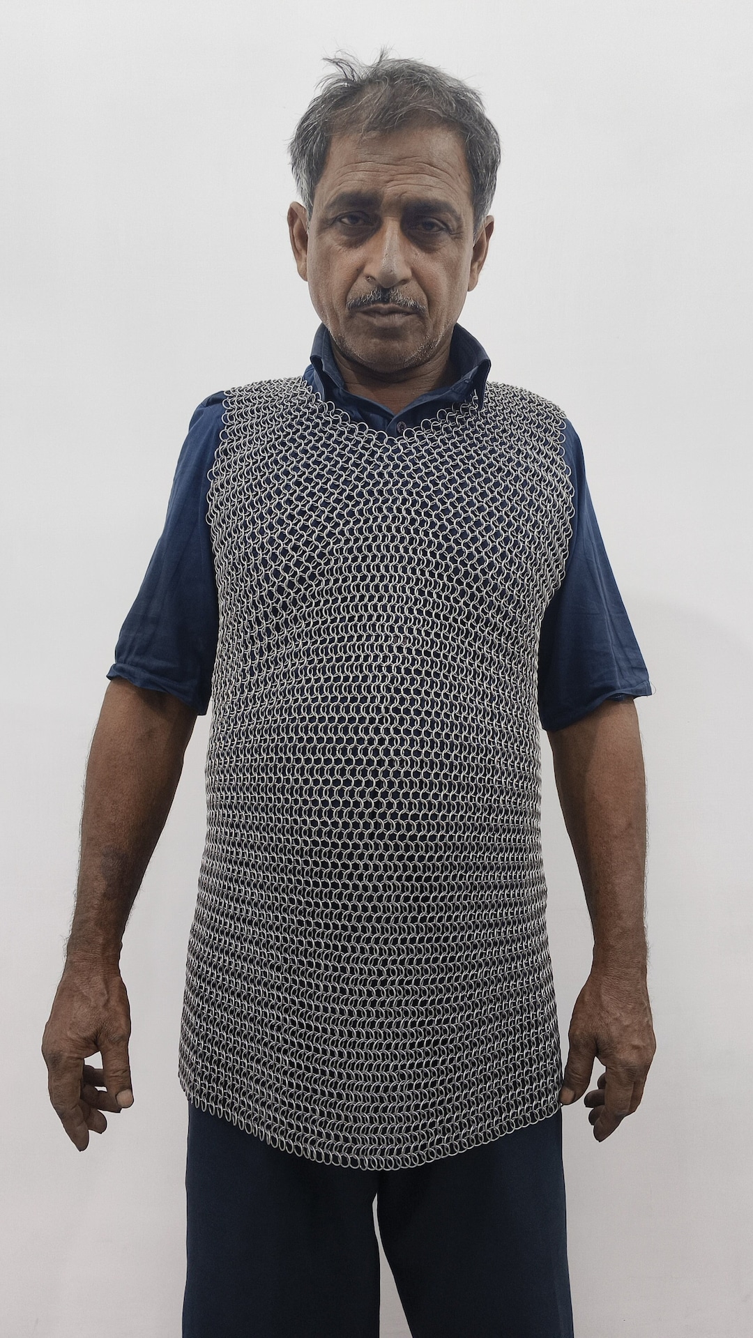 Chainmail Vest Medieval Armour Chain Mail Sleeveless Butted V-neck ...