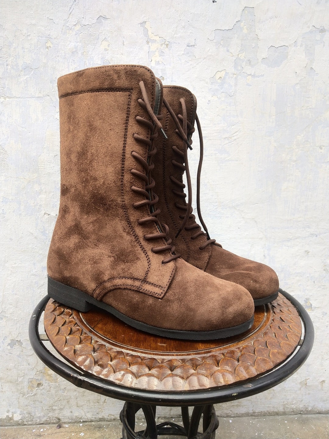 Medieval Suede Leather Boots Renaissance Fantasy Cosplay Costume Suede ...