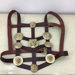 Handcrafted Medieval Roman Phalera Leather Belt Brass Buckle Ancient ...