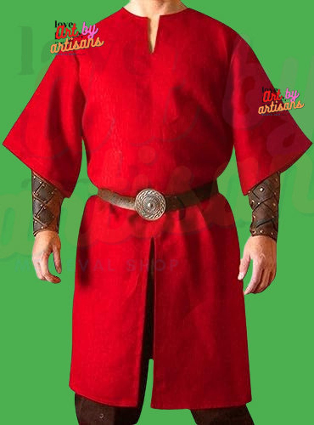 Medieval Cotton Tunic Men Handmade Halloween Fantasy Cosplay ...