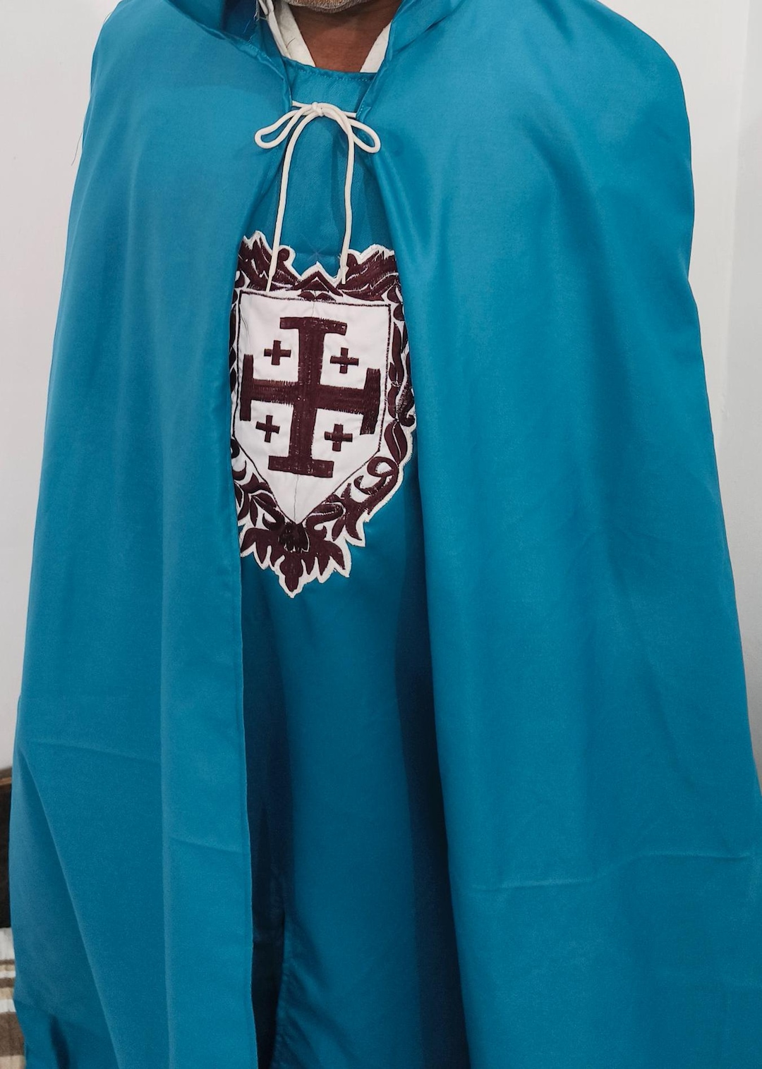 Hoooded Surcoat Handcrafted Knight Templar Surcoat Tunic Cloak Cape ...