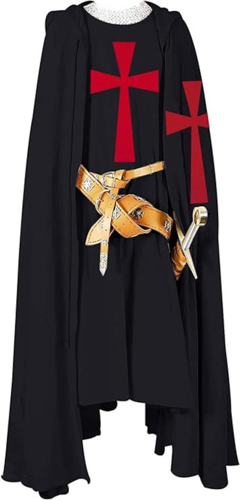 Medieval Templar Knights Halloween Costume Hooded Cap Cloak/tunic ...