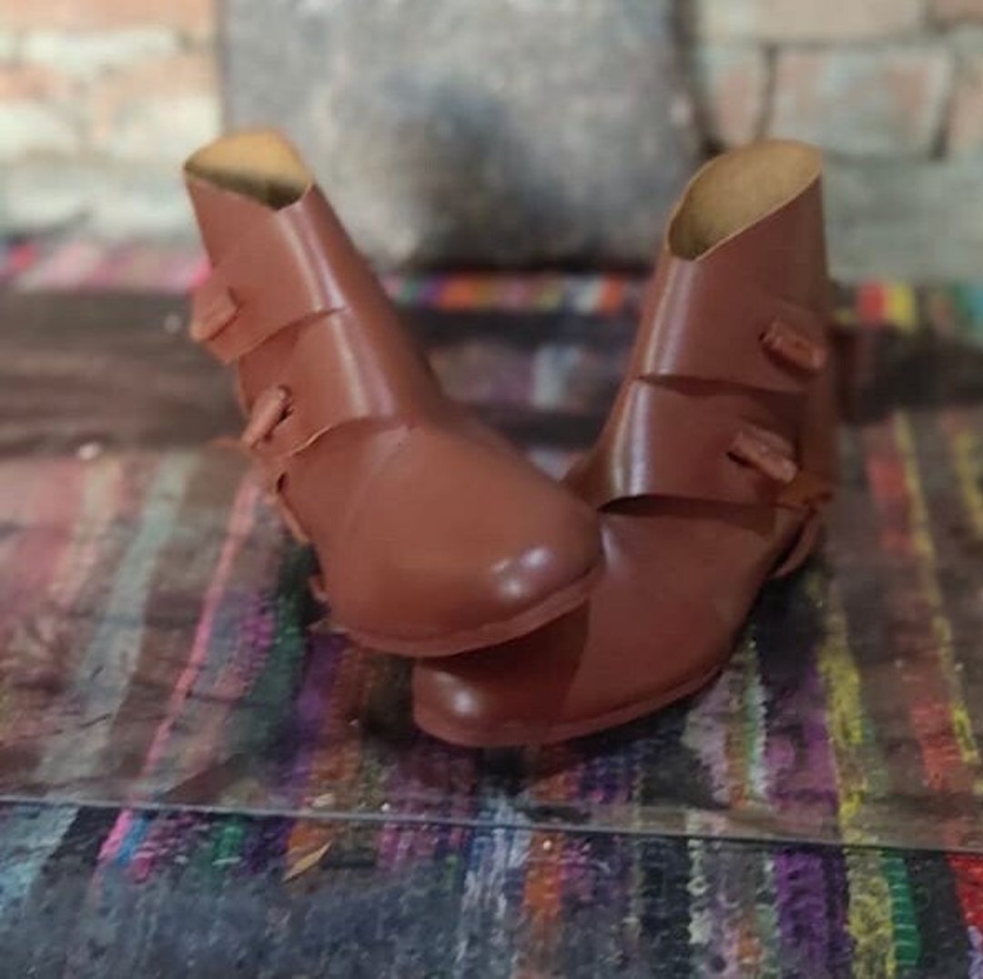 Viking Boots Viking Shoes 2 Toggle Boots Mens Brown Jorvik - Etsy