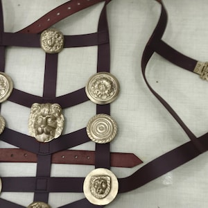 Handcrafted Medieval Roman Phalera Leather Belt Brass Buckle Ancient ...