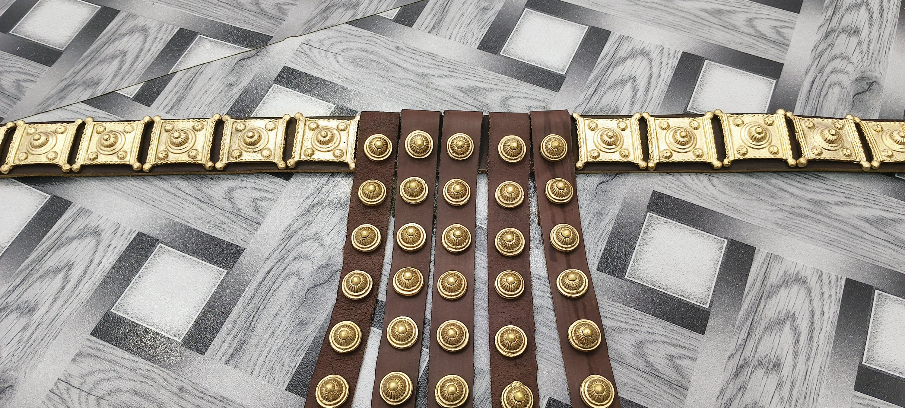 Roman Leather Apron Belt: Brass Cingulum Balteus, Fantasy Costume - Etsy