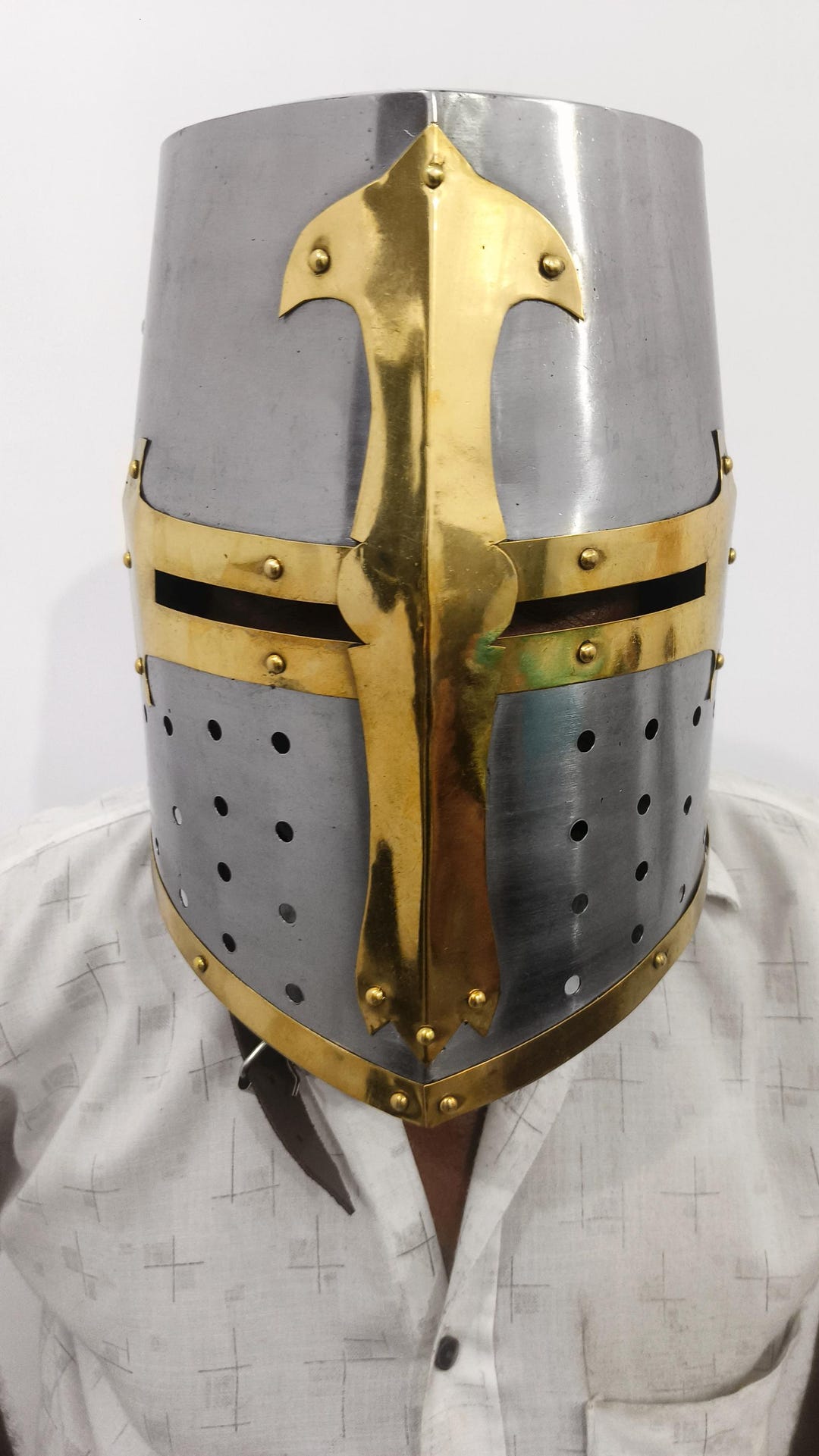 Medieval Templar Knight Helmet Metal Crusader Fantasy Cosplay Helmet ...