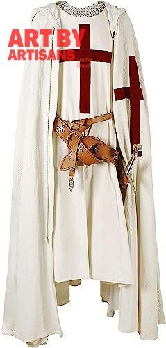 Medieval Knight Cloak Templar Surcoat Hooded Cap Crusader Cloak/tunic ...