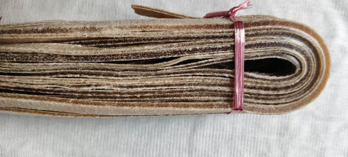 Handcrafted Natural Buffalo Rawhide Lacing Strip Natural Leather Cord ...