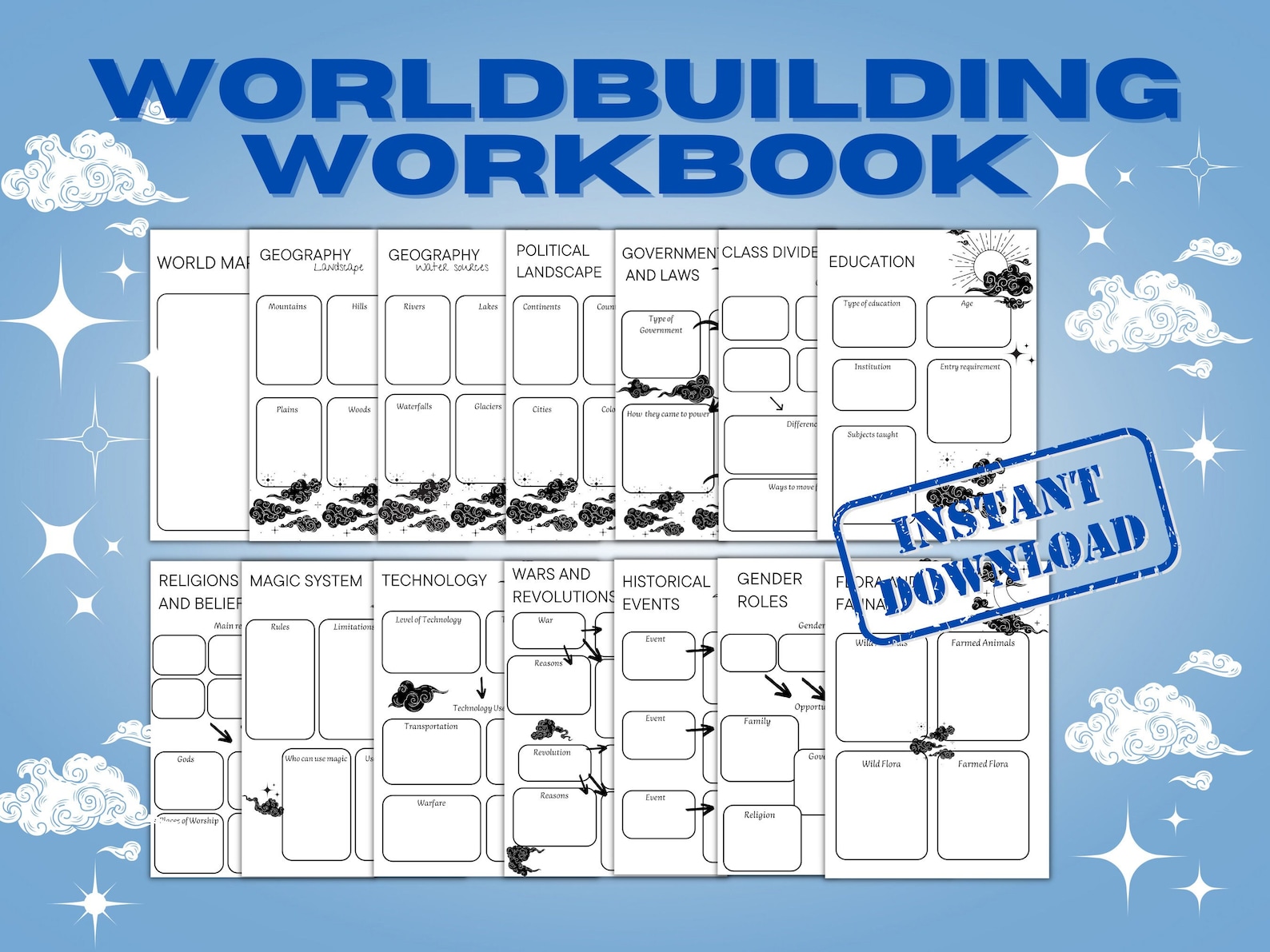 Worldbuilding Workbook | Fiction Writing Planner | Fantasy & Sci-fi ...