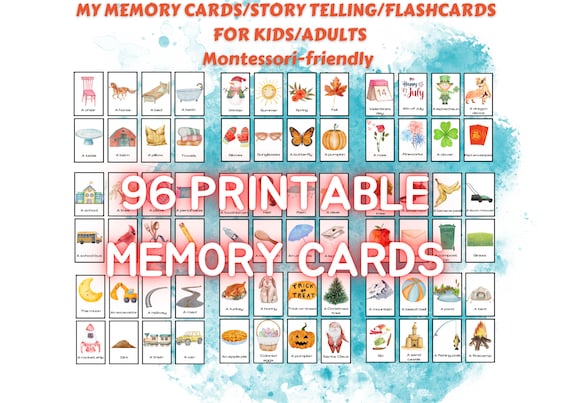 96 Flashcards Linking Memory Game Memory Game Story Telling. - Etsy
