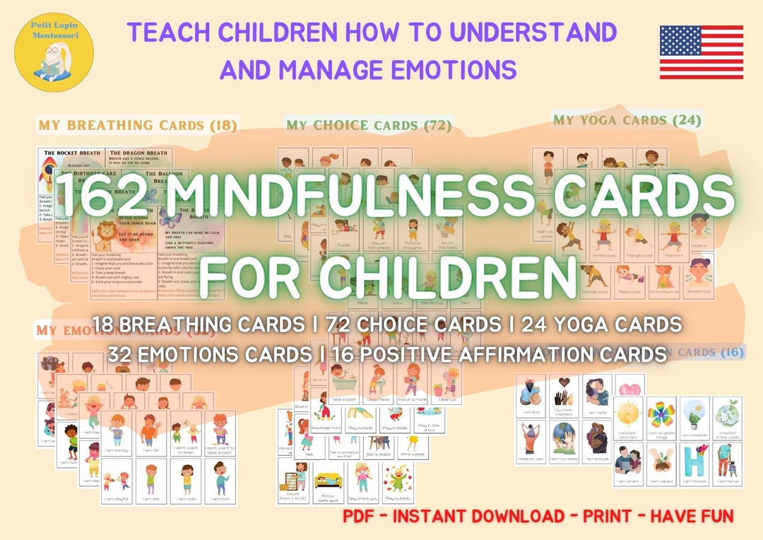 162 Printable Mindfulness Cards for Children : Breathing Cards ...