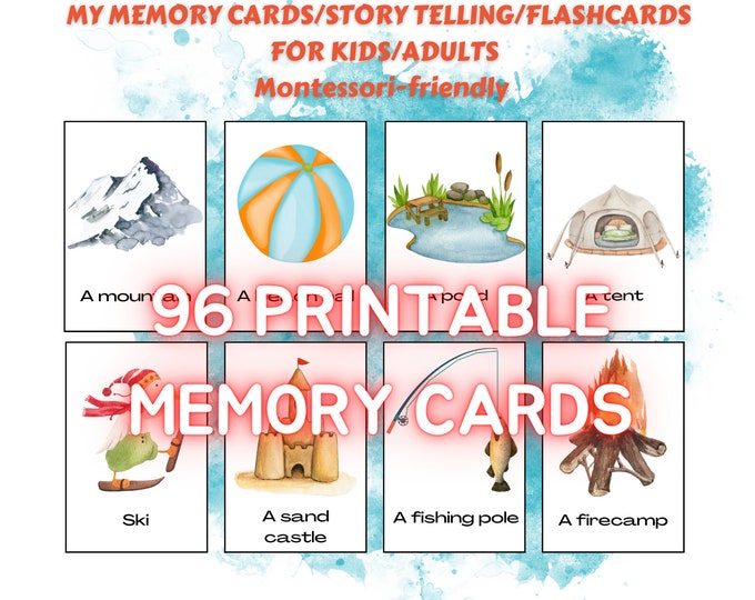 96 Flashcards Linking Memory Game, Memory Game, Story Telling. Shichida ...