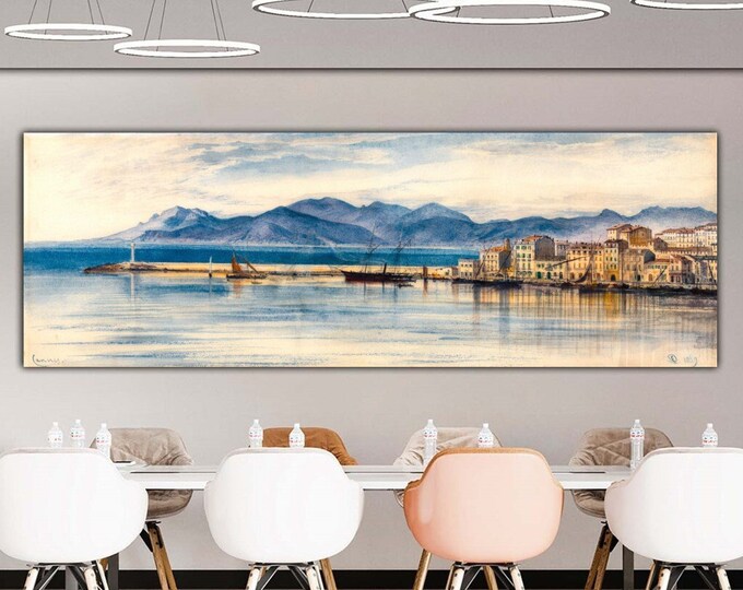 Edward Lear A View of the Harbour at Cannes 1869 Canvas Print Wall Art ...