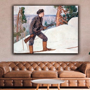 Pekka Halonen Lynx Hunter Canvas Print Wall Art,halonen Painting,hunter ...