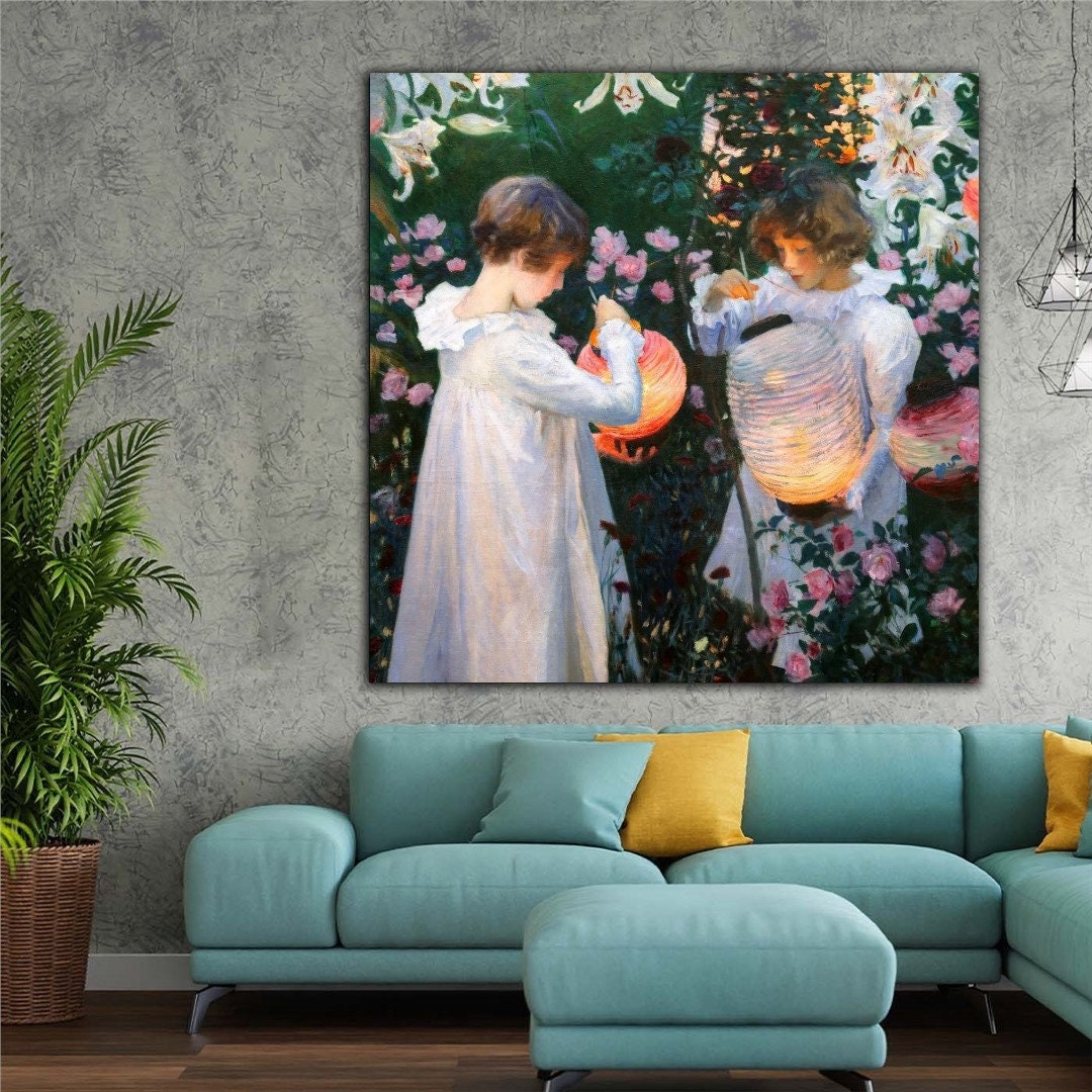 John Singer Sargent Carnation Lily Rose detail 1885 Canvas Print Wall ...