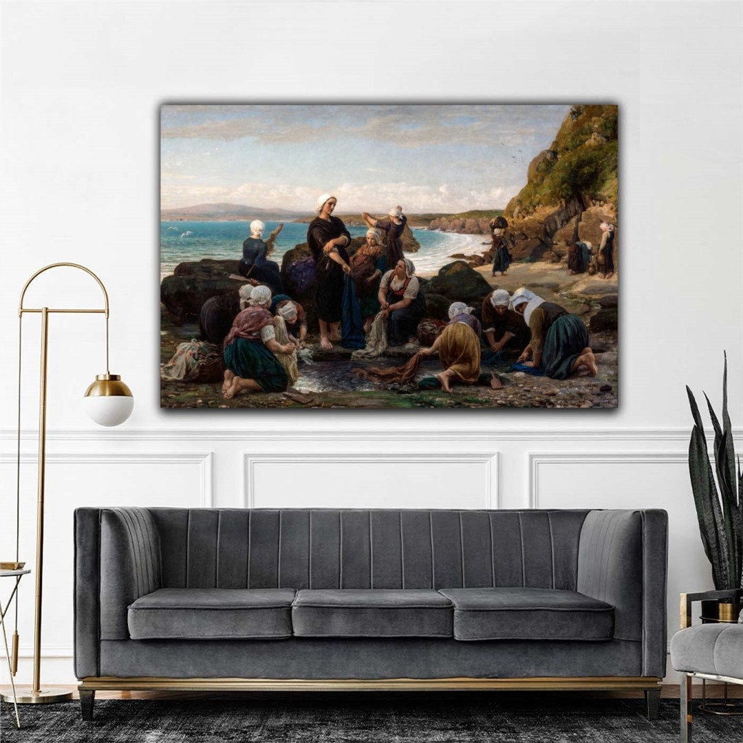 Jules Breton the Washerwomen of the Breton Coast 1870 Canvas Print Wall ...
