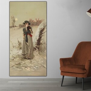 Edward Percy Moran the Winter Girl 1895 Canvas Print Wall Art,moran ...