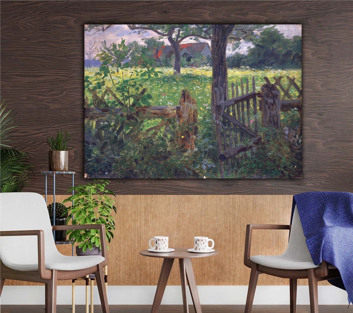 Gebhard Fugel Zaun Mit Obstbäumen, 1900 Canvas Print Wall Art,works by ...