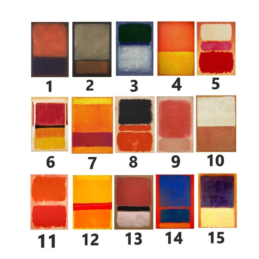 Custom Set of 3 Mark Rothko Canvas,create Your Own Set by Choosing 3 of ...