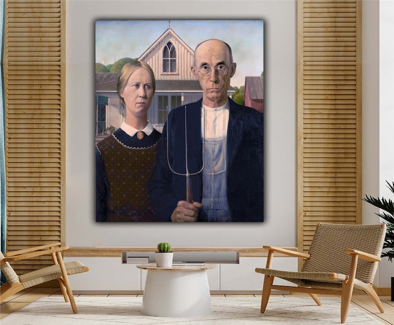 Grant Wood American Gothic 1930 Canvas Print Wall Art,grant Wood ...