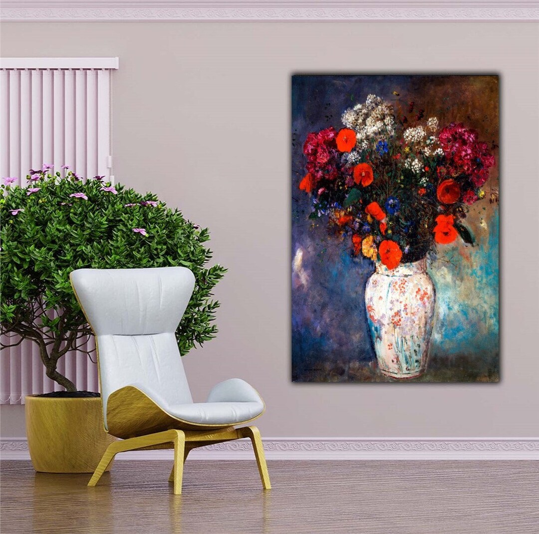 Odilon Redon Bouquet De Fleurs Canvas Print Wall Art,redon Vase De ...