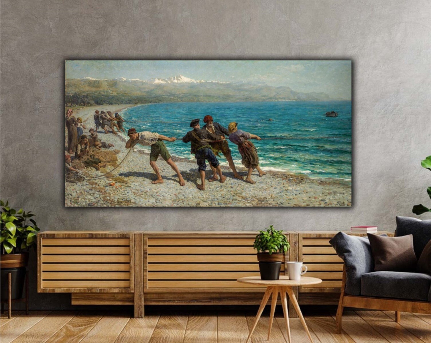 Jules Breton Pêcheurs à Menton 1878 Canvas Print Wall Art,breton Poster ...