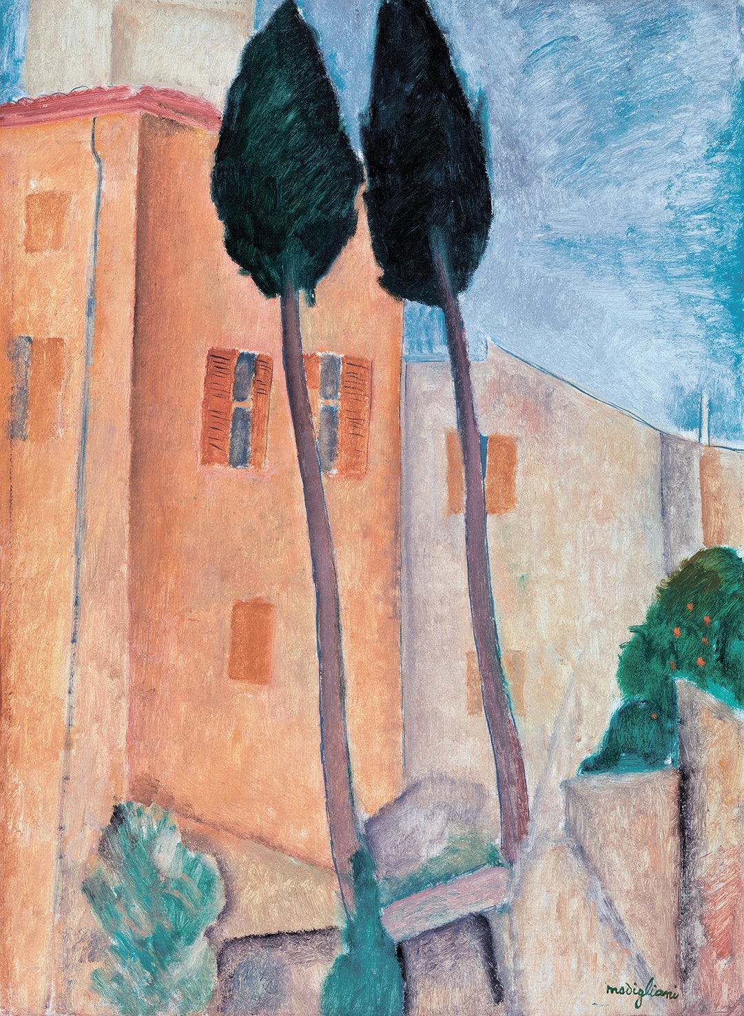 Amedeo Modigliani Landscape Canvas Print Wall Art,modigliani Cypresses ...