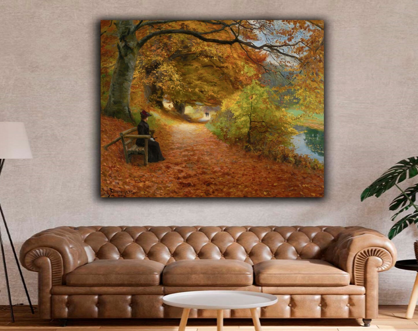 H. A. Brendekilde Wooded Path in Autumn 1902 Canvas Print Wall Art ...