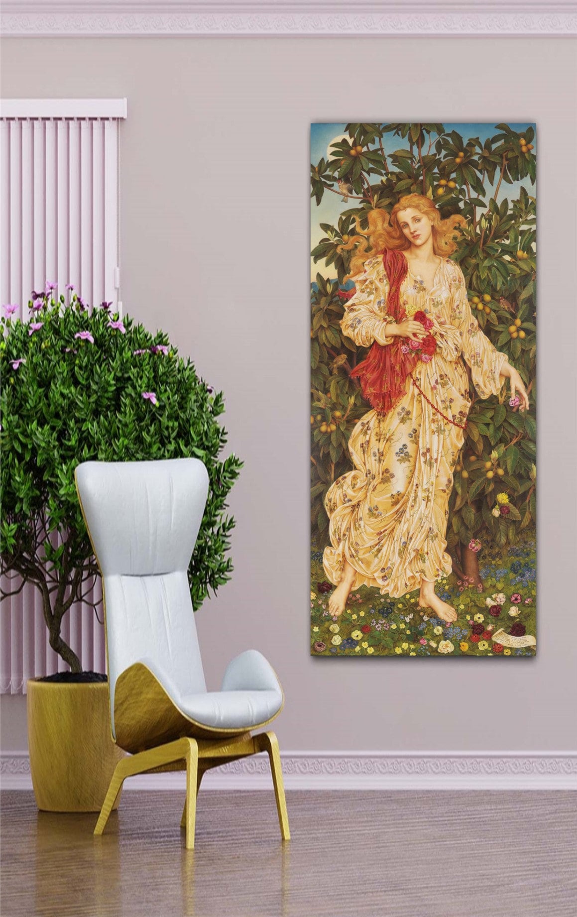 Evelyn De Morgan Flora 1894 Canvas Print Wall Art,morgan Poster,evelyn De Morgan Painting,morgan ...