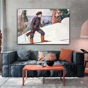 Pekka Halonen Lynx Hunter Canvas Print Wall Art,halonen Painting,hunter ...