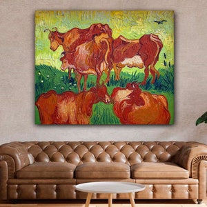Van Gogh Cows After Jordaens 1890 Canvas Print Wall Art,van Gogh Poster ...
