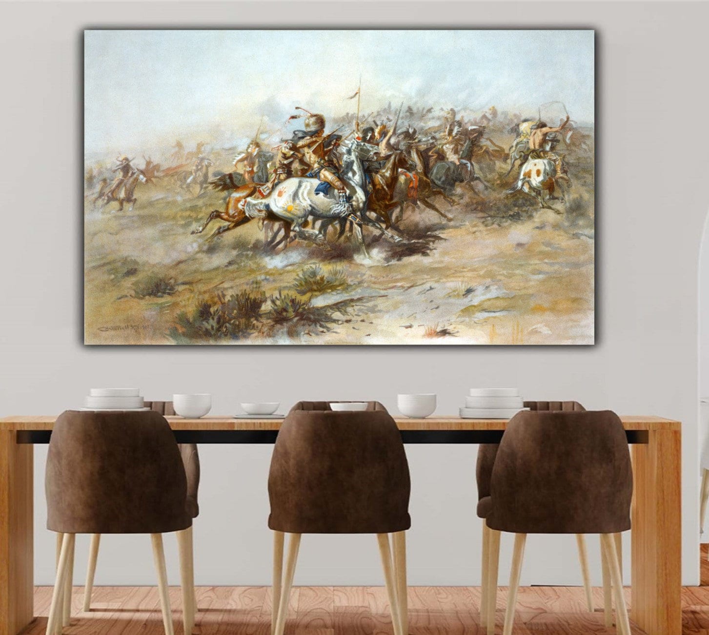 Charles Marion Russell the Custer Fight 1903 Canvas Print Wall Art ...