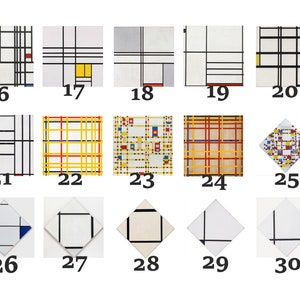 Custom Set of 2 Piet Mondrian Canvas,create Your Own Set by Choosing 2 ...