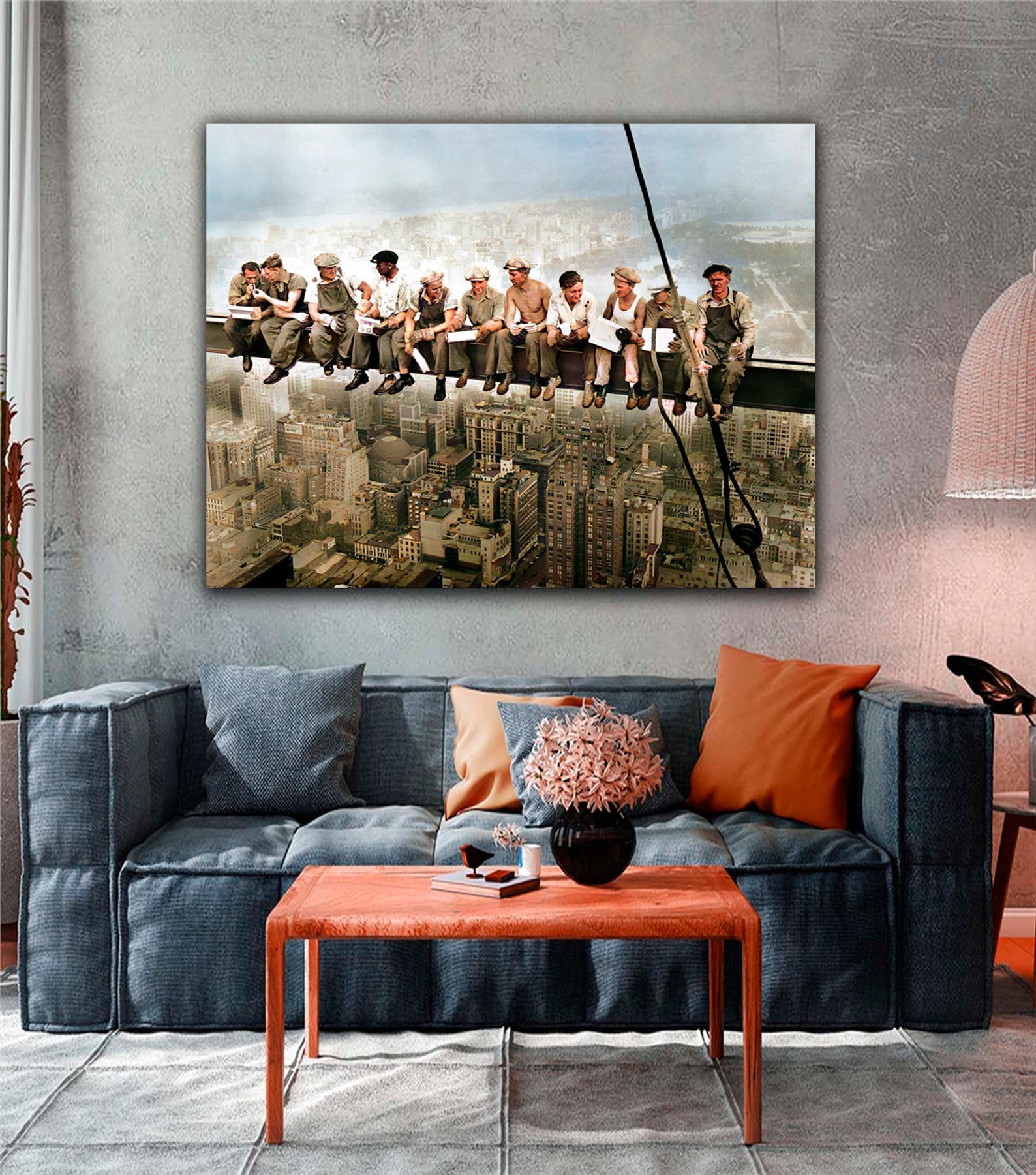 Lunch Atop A Skyscraper Canvas Print Wall Art,vintage Poster,new York ...