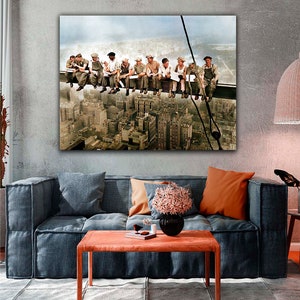 Lunch Atop A Skyscraper Canvas Print Wall Art,vintage Poster,new York ...