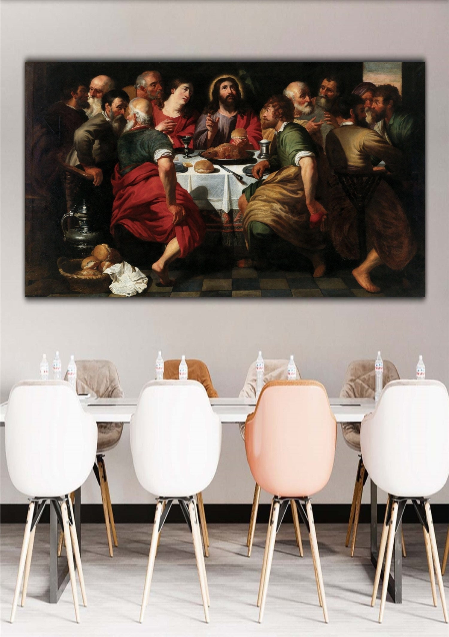 Artus Wolfaerts the Last Supper 1630 Canvas Print Wall Art,wolfaerts Poster,wolfaerts Painting ...
