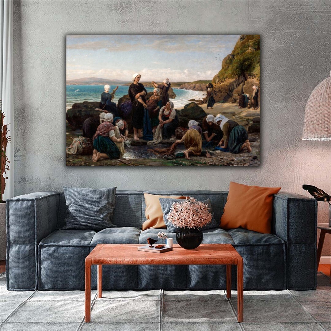 Jules Breton the Washerwomen of the Breton Coast 1870 Canvas Print Wall ...