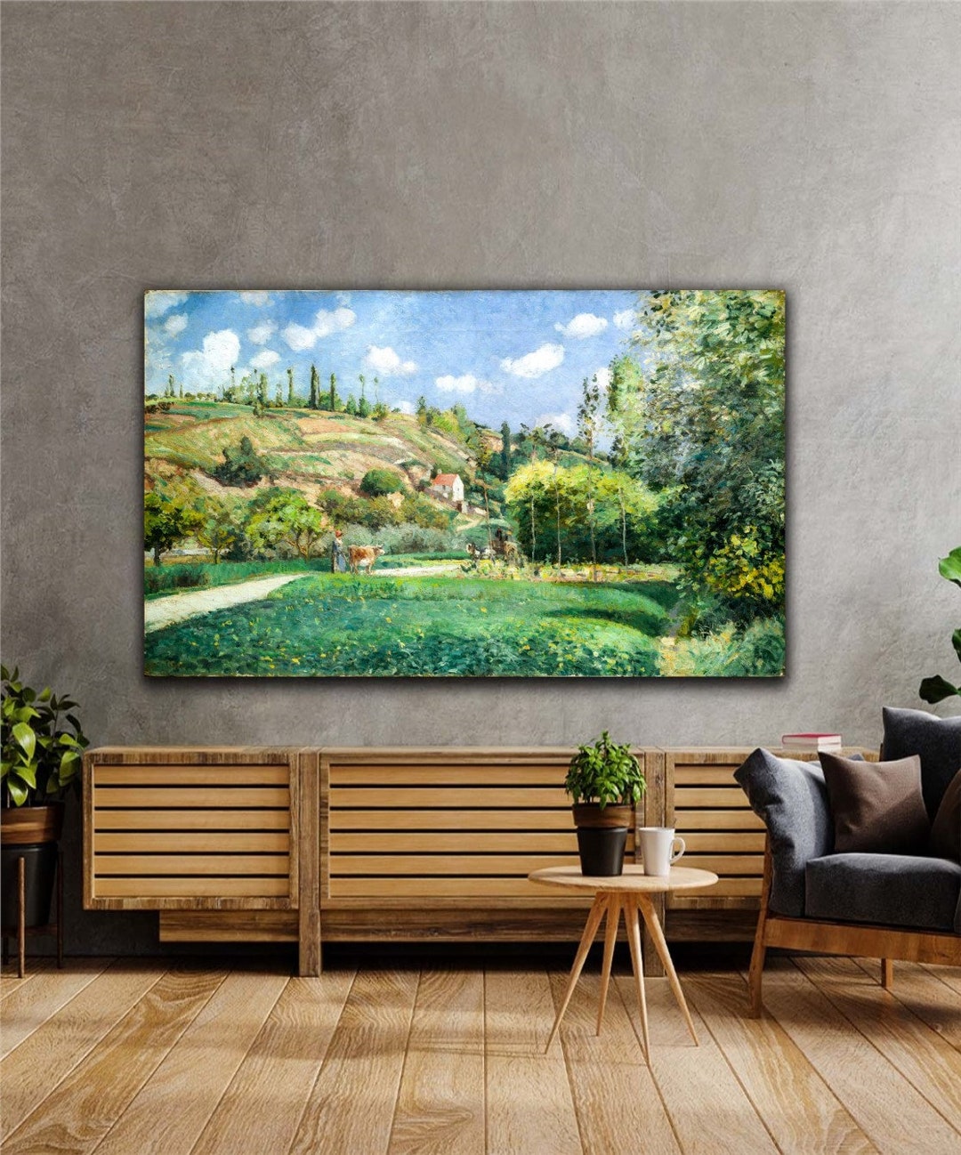 Camille Pissarro A Cowherd at Valhermeil 1874 Canvas Print Wall Art ...