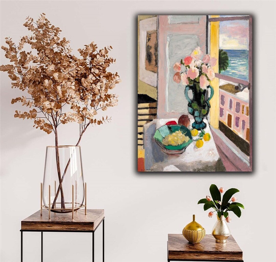 Henri Matisse Safrano Roses at the Window 1925 Canvas Print Wall Art ...