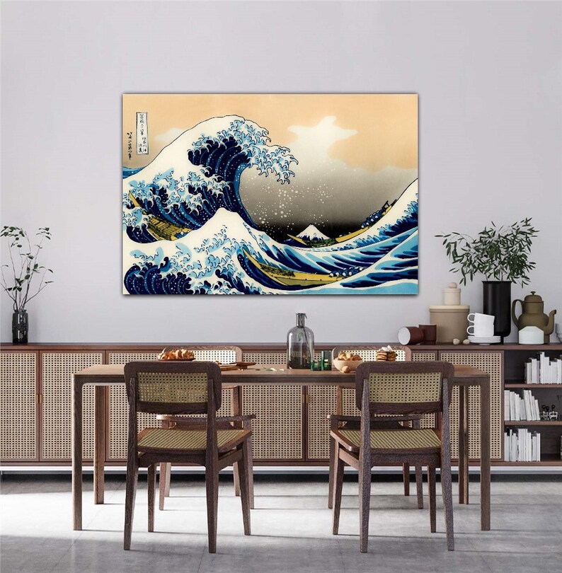Hokusai the Great Wave off Kanagawa Japan Tsunami 1832 Canvas - Etsy
