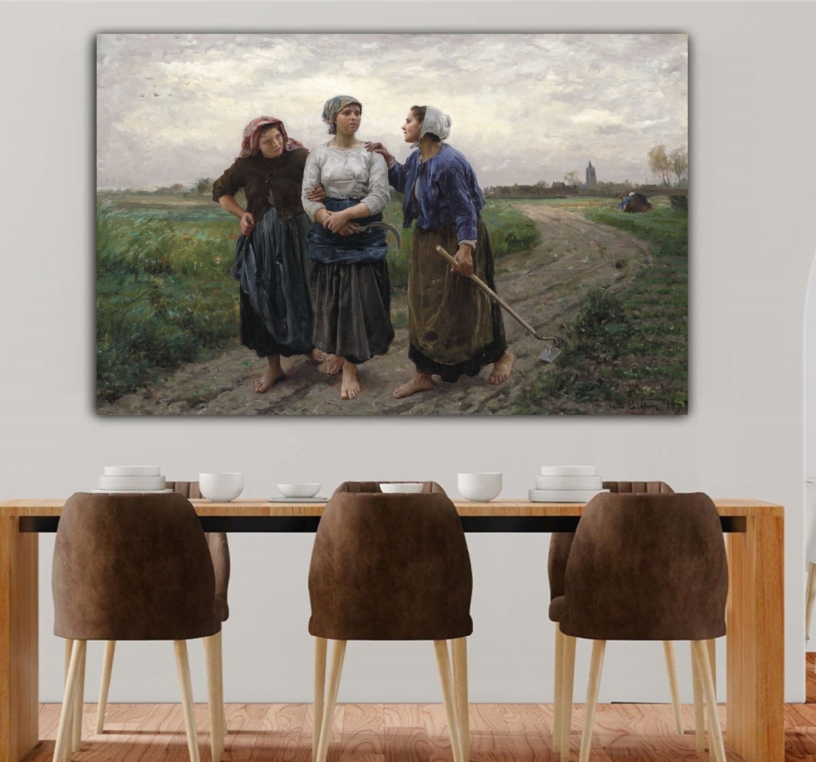 Jules Breton Les Amies 1873 Canvas Print Wall Art,breton Poster,breton ...