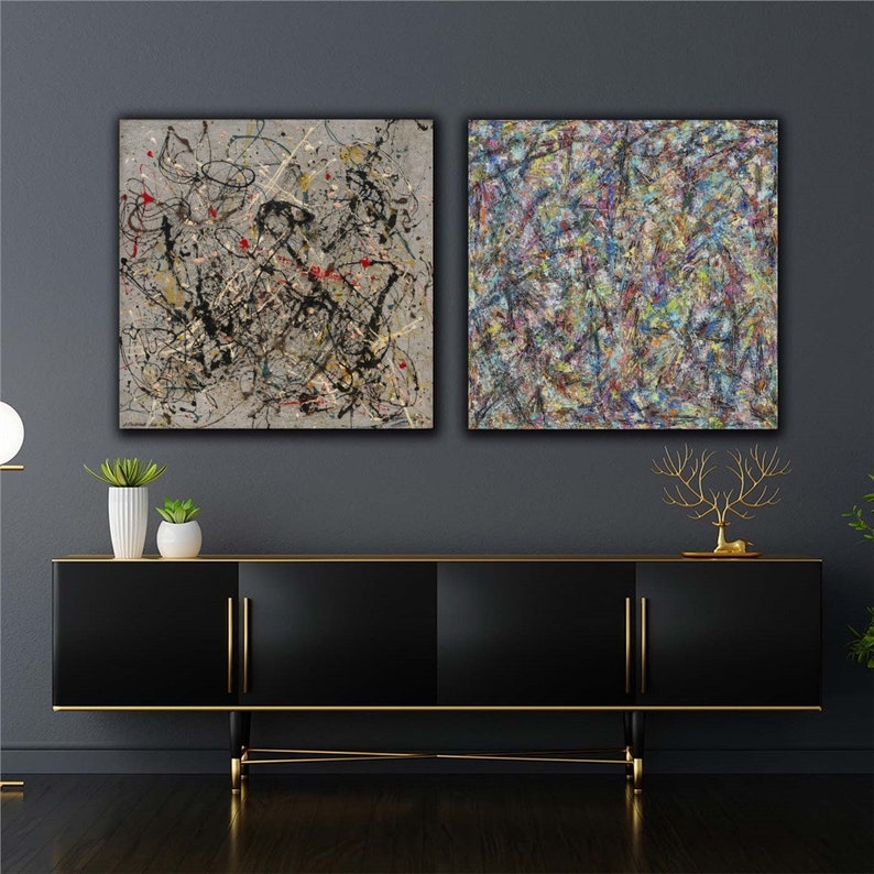Set of 2 Jackson Pollock and Lee Krasner Canvas Print Wall Art,pollock ...