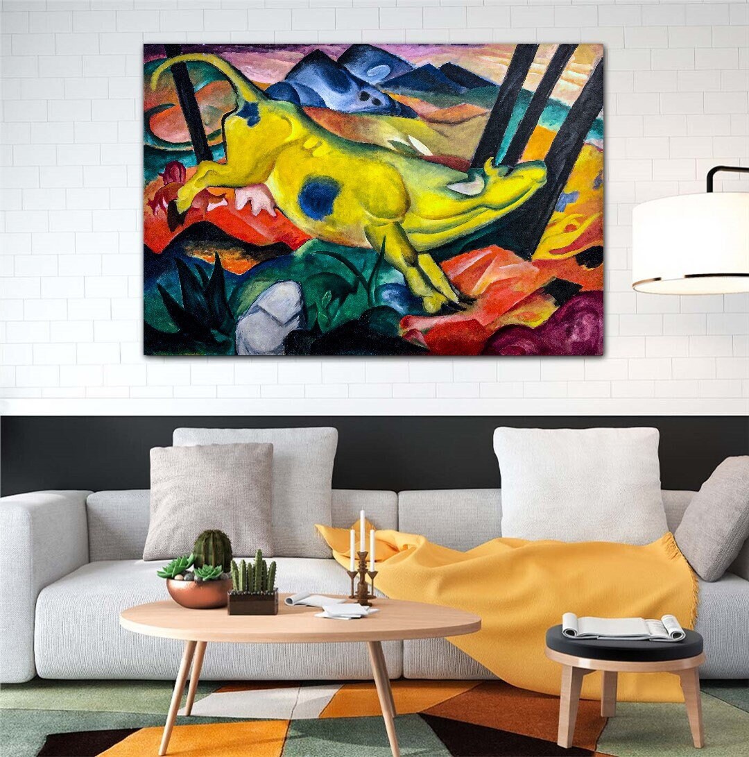 Franz Marc Yellow Cow 1911 Canvas Print Wall Artfranz Marc - Etsy