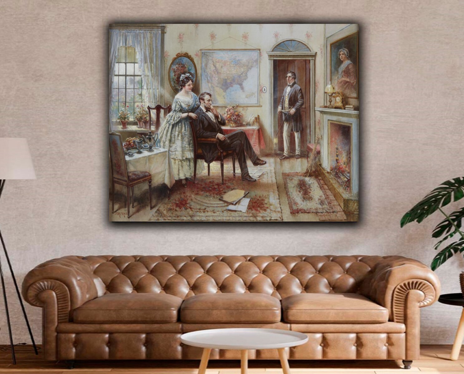 Edward Percy Moran Abe and Mary Todd Lincoln Canvas Print Wall Art ...