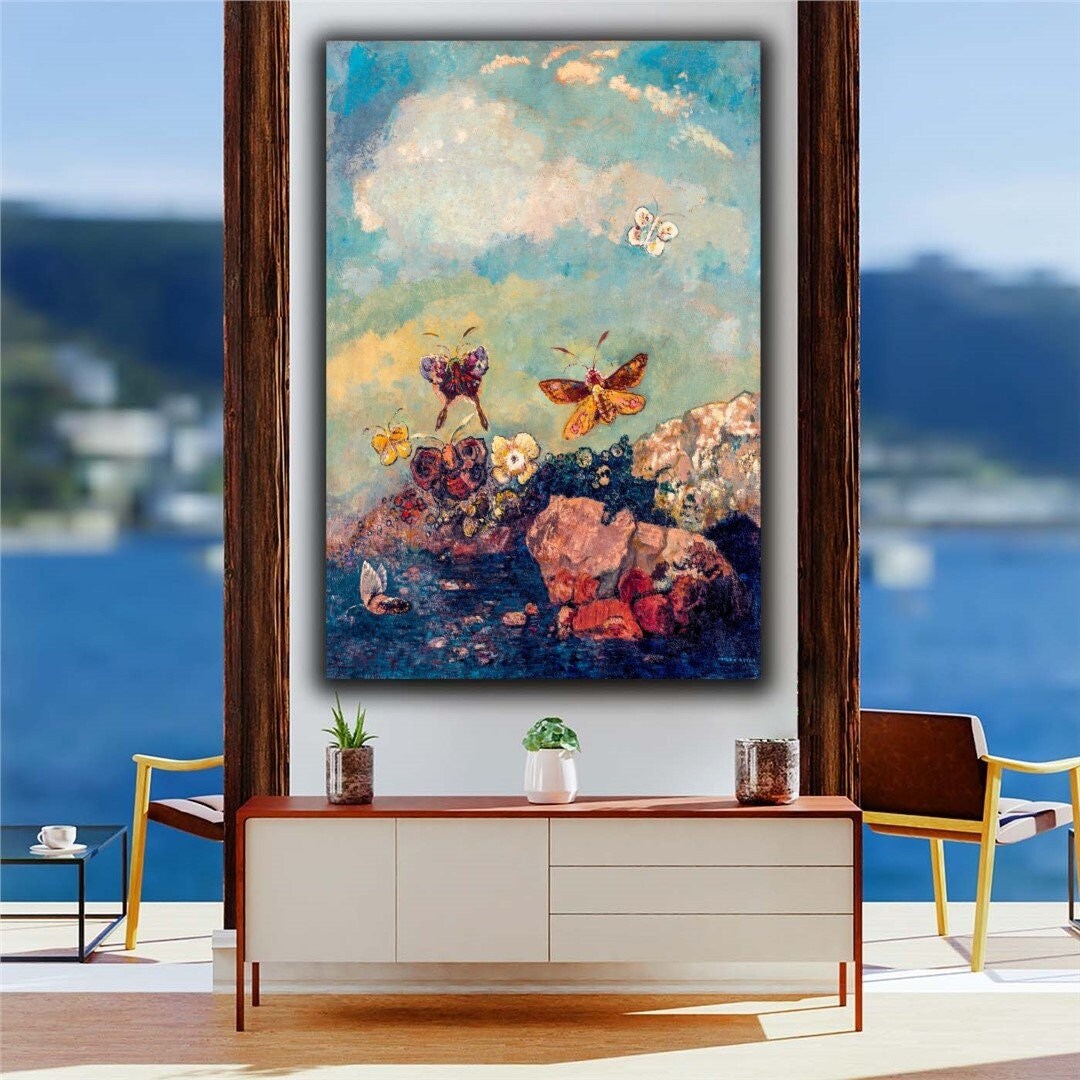 Odilon Redon Butterflies 1910 Canvas Print Wall Art,odilon Redon Poster ...