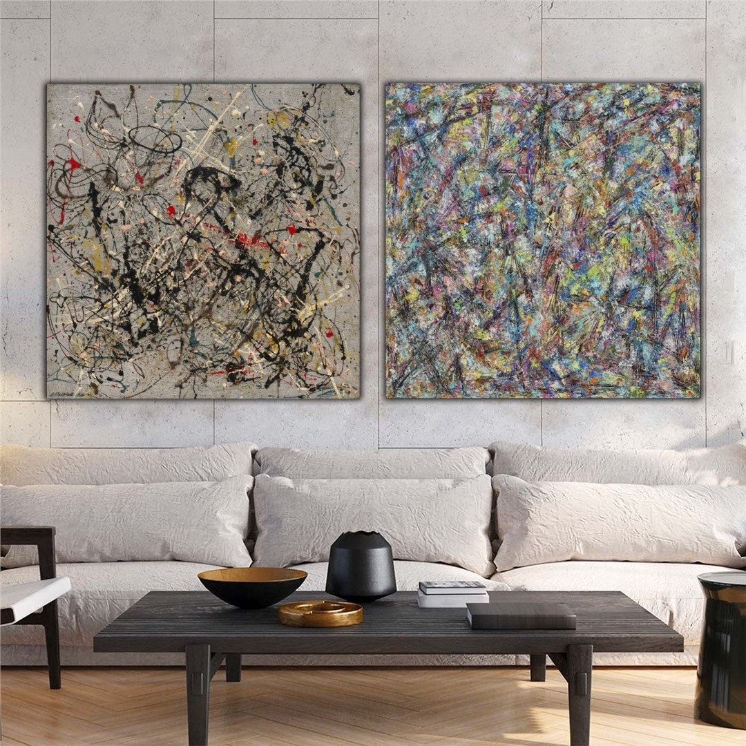 Set of 2 Jackson Pollock and Lee Krasner Canvas Print Wall Art,pollock ...