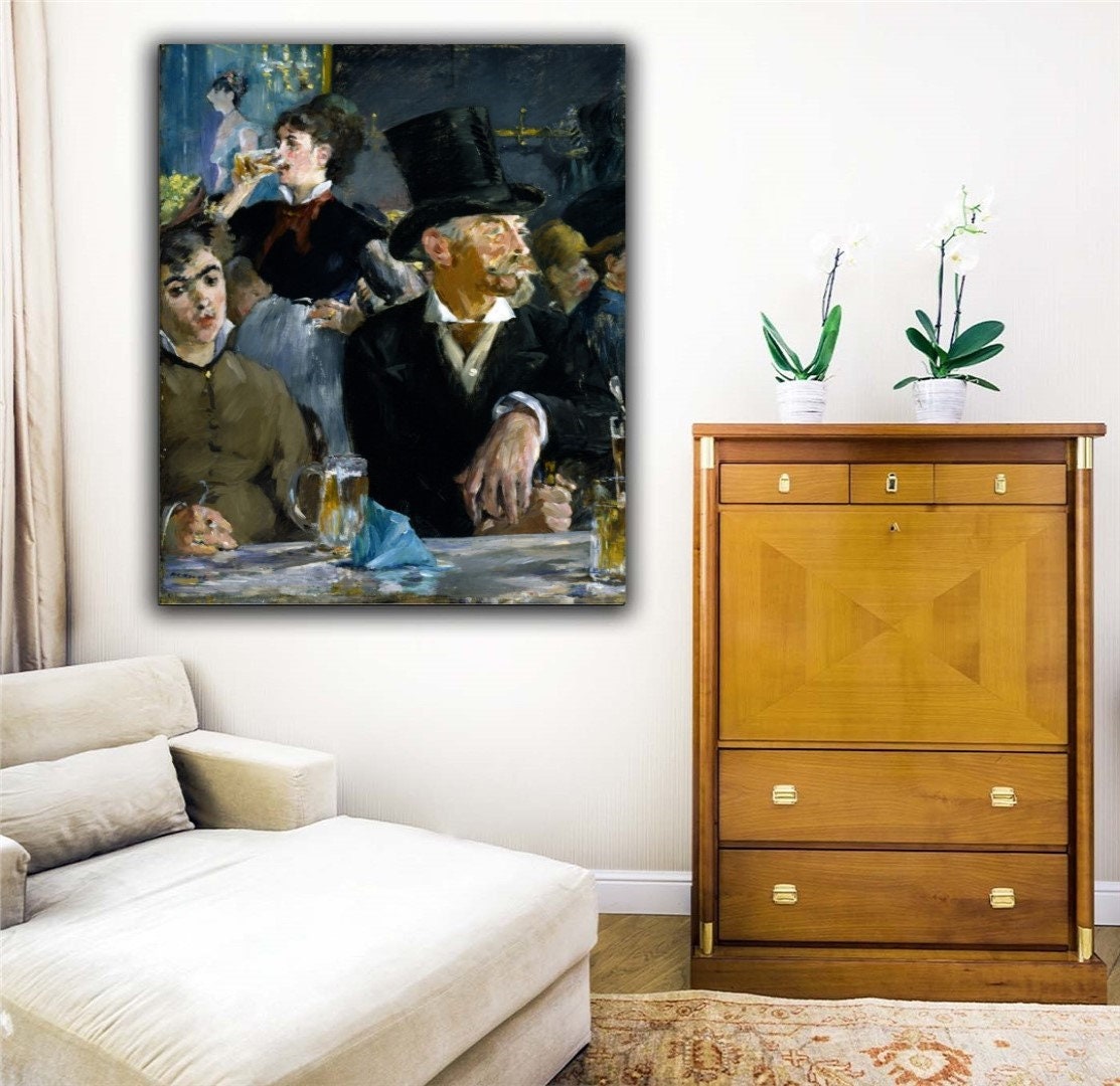 Edouard Manet at the Café 1879 Canvas Print Wall Art,cafe Poster,manet ...