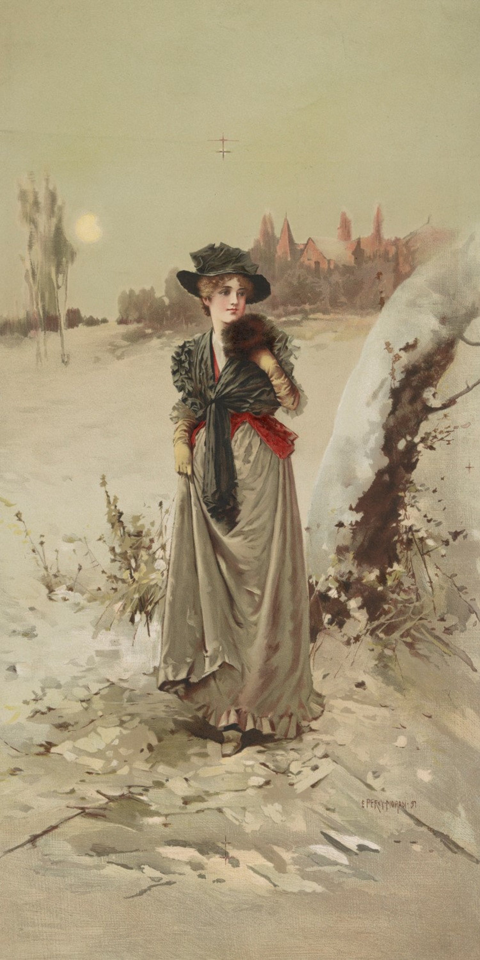 Edward Percy Moran the Winter Girl 1895 Canvas Print Wall Art,moran ...